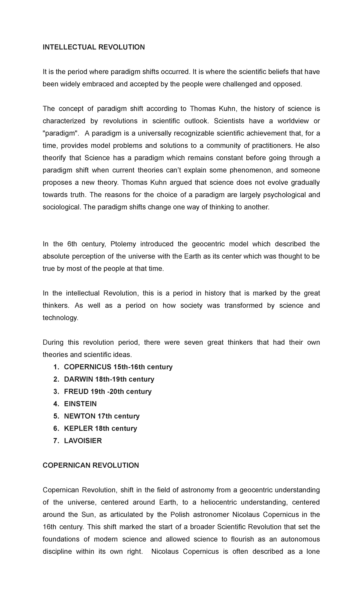 Intellectual Revolution-3 - INTELLECTUAL REVOLUTION It is the period ...