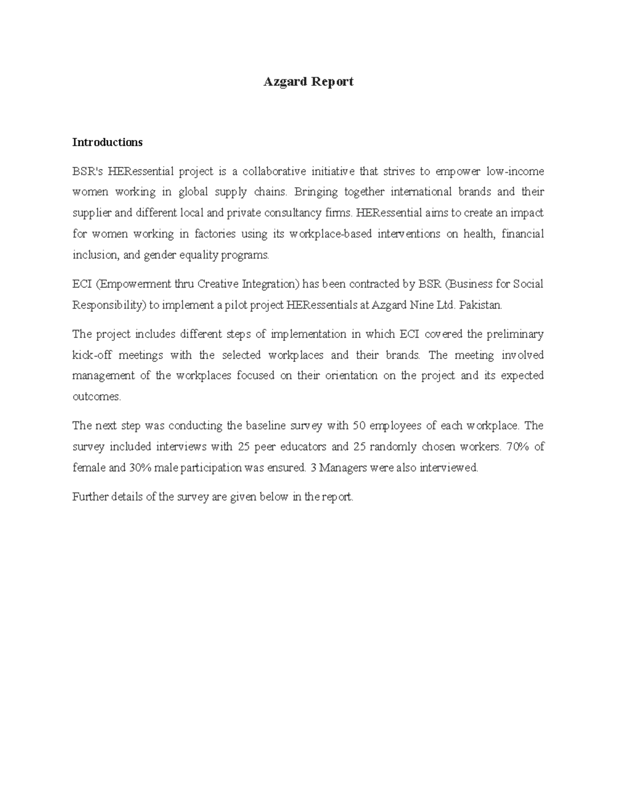 Azgard report - Azgard Report Introductions BSR's HERessential project ...