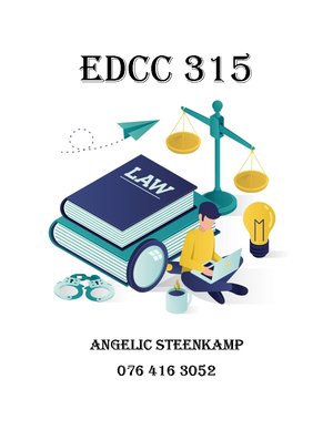SU 1 - Summary education law - EDCC 315 SU 1 Introduction to ...