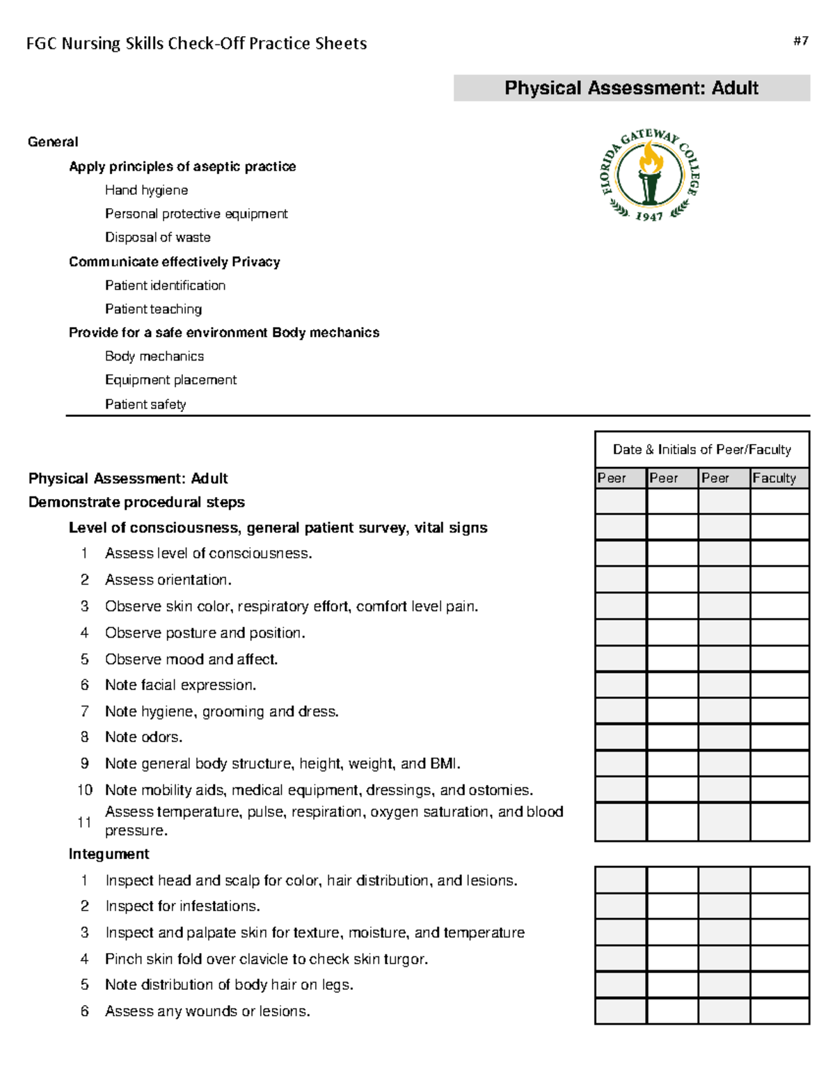 #7 Physical Assessment Adult 3.0 - NUR 3229 - UNF - Studocu