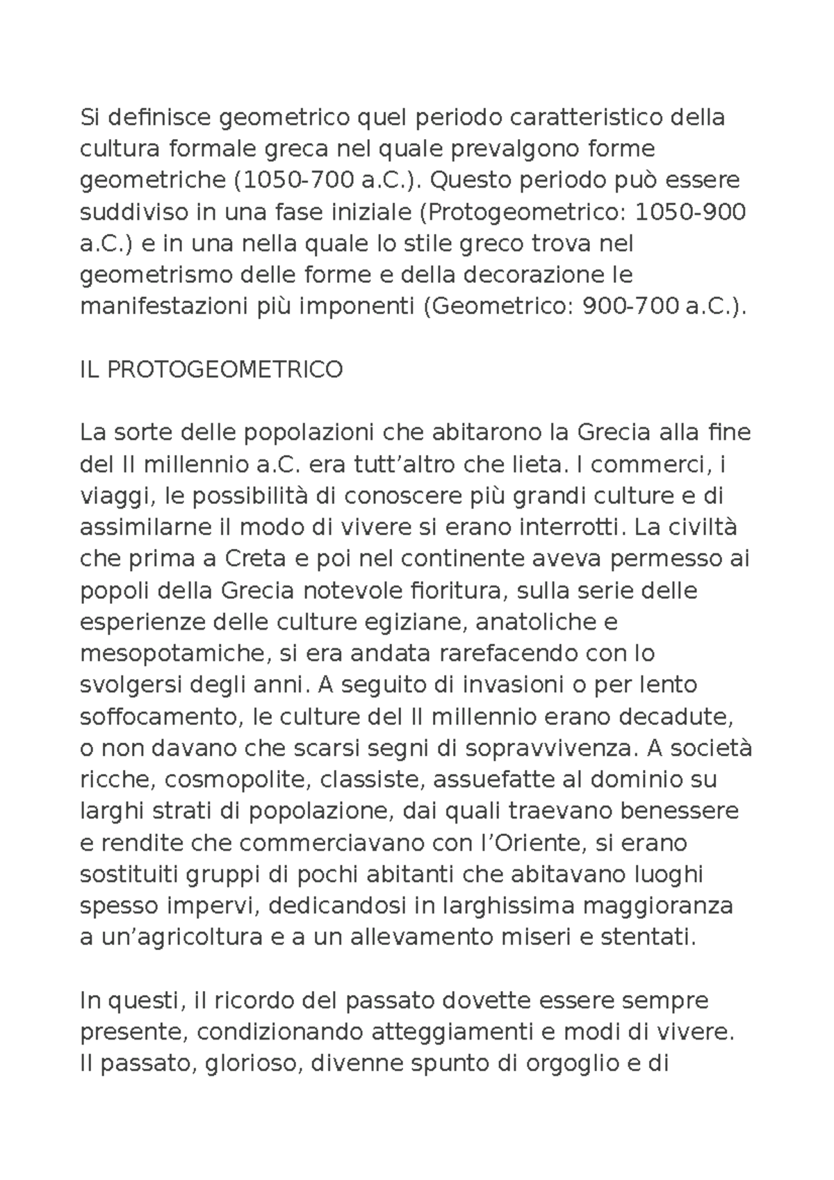 Archeologia Greca - analisi precisa e periodizzazione del periodo ...