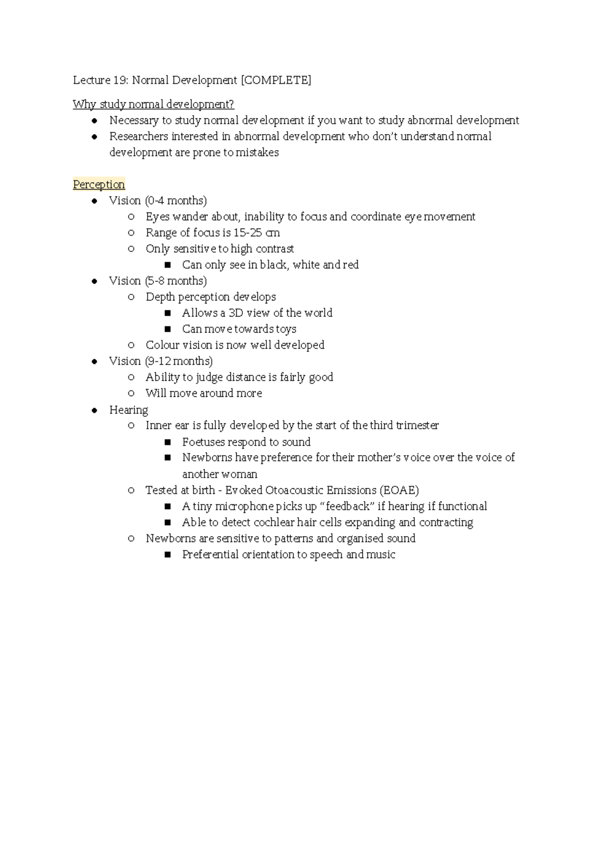 Developmental - Notes for PSYC2015 on normal and abnormal development ...