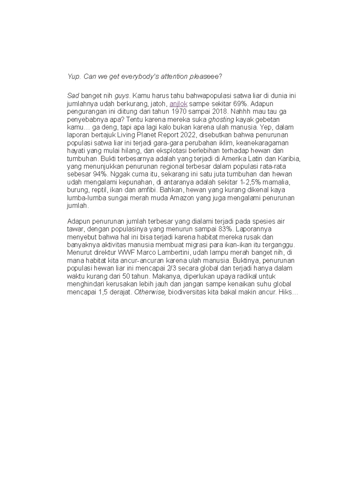 1 Yup - sosial - Yup. Can we get everybody’s attention pleaseee? Sad ...