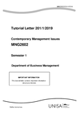 MNG2602 - Unisa - Contemporary Management - Studocu