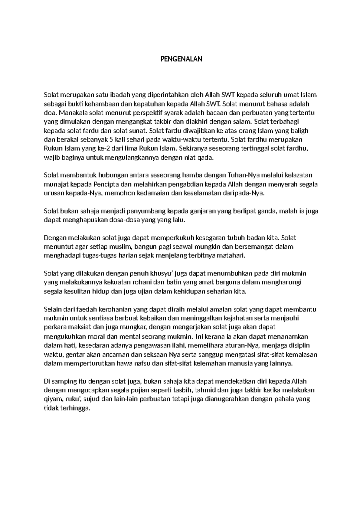 ISU Pengabaian Dalam Pelaksanaan Ibadat Solat DI Kalangan Remaja DAN ...