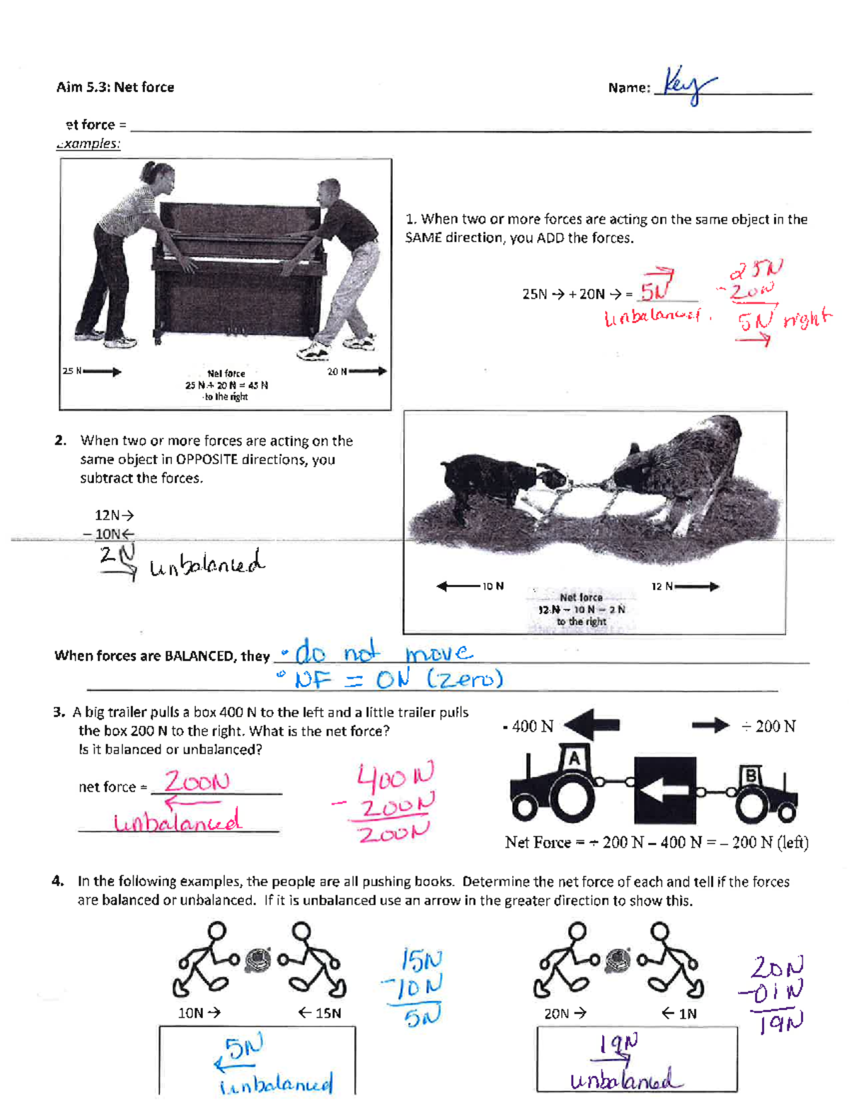 Net force math packet 1 key - PSYC 201 - Capital - Studocu