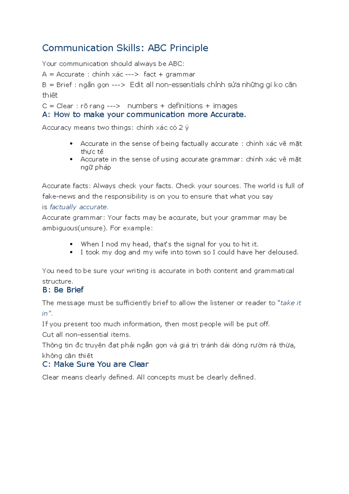 ABC, 5C, Maslow’s Hierarchy of Needs - Communication Skills: ABC ...