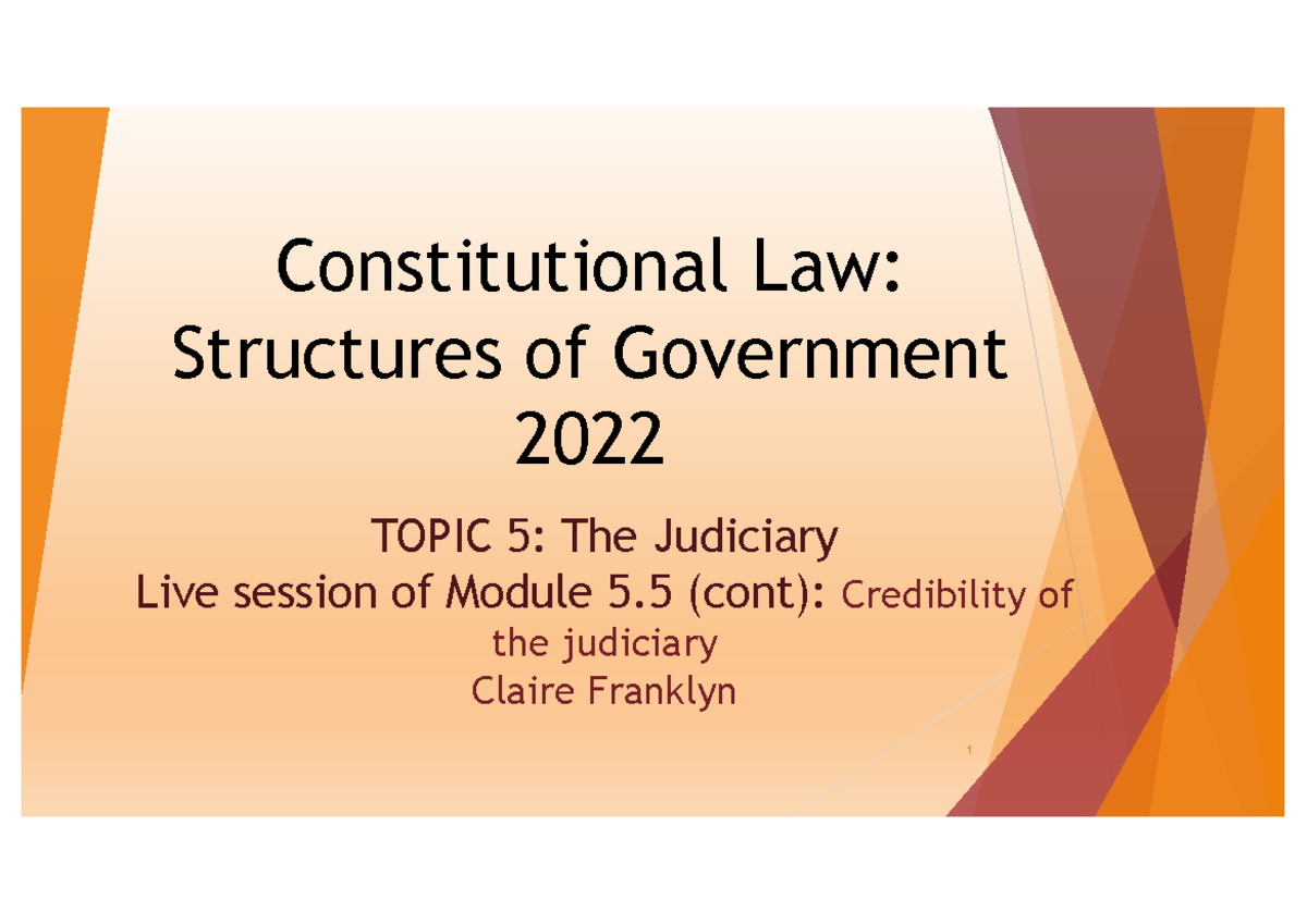 Con Law Topic 5 Module 5.5 cont (no audio) - TOPIC 5: The Judiciary ...