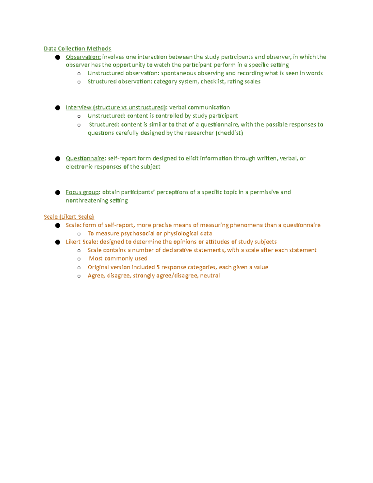 EBP-Data Collection Methods - Data Collection Methods Observation ...