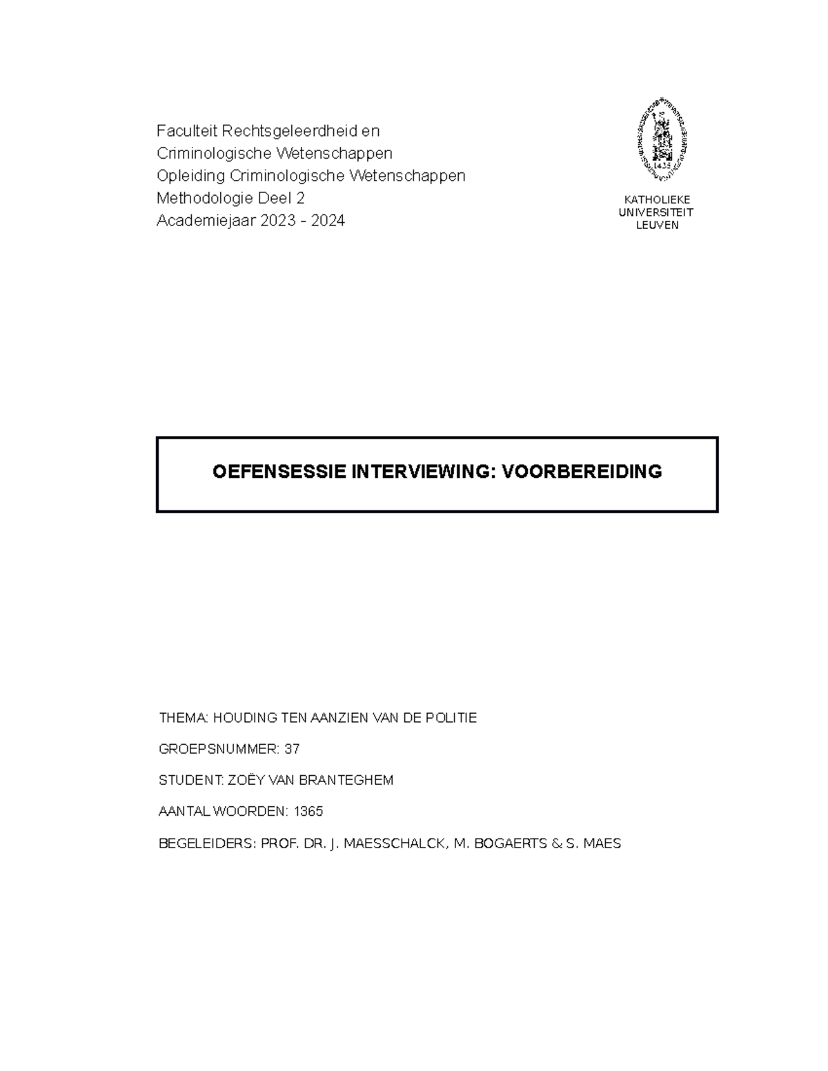 Voorblad voorbereiding interviewsessies 2023-2024 - KATHOLIEKE ...