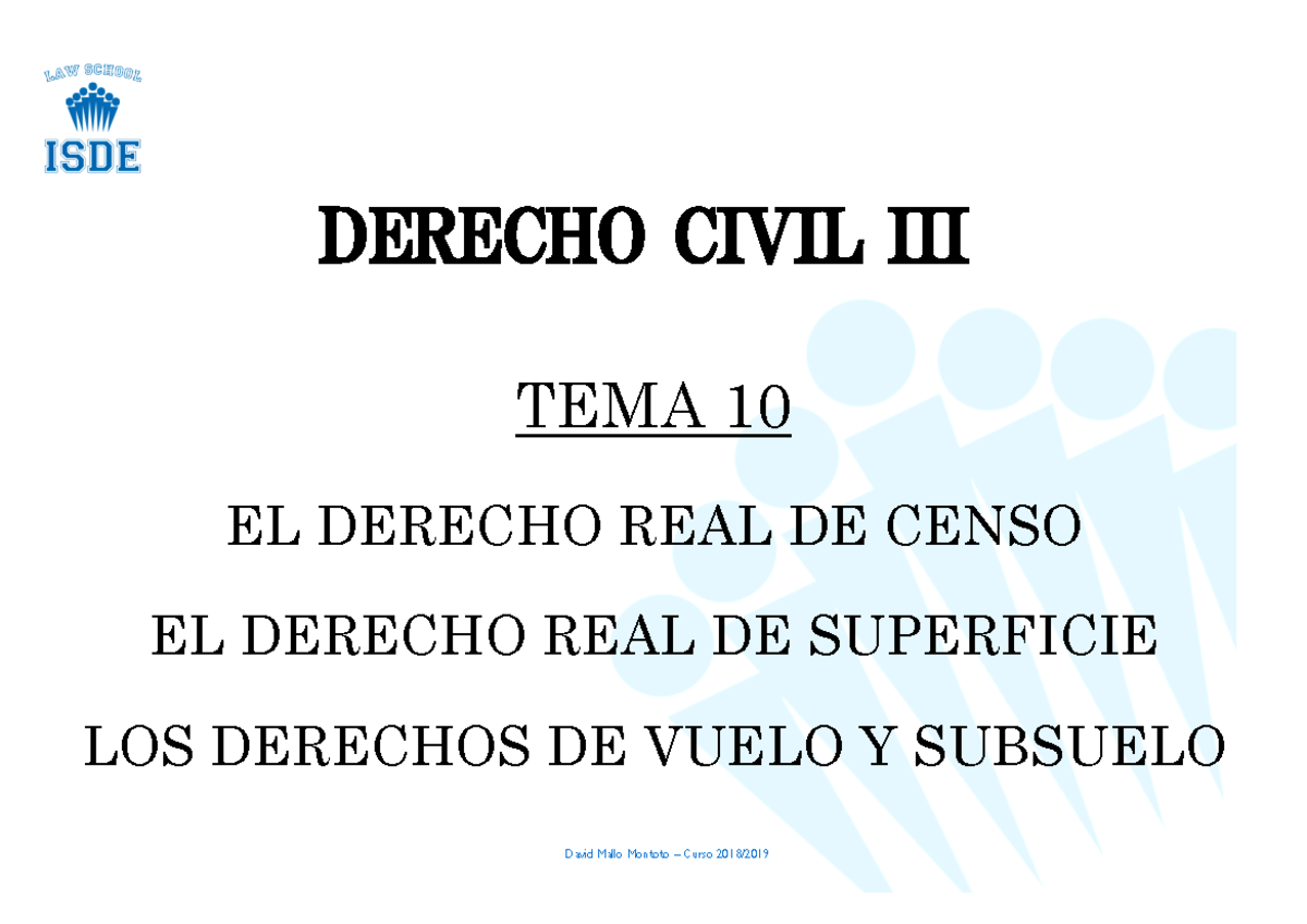 TEMA 10 - El derecho real de censo, de superficie y de vuelo y subsuelo ...