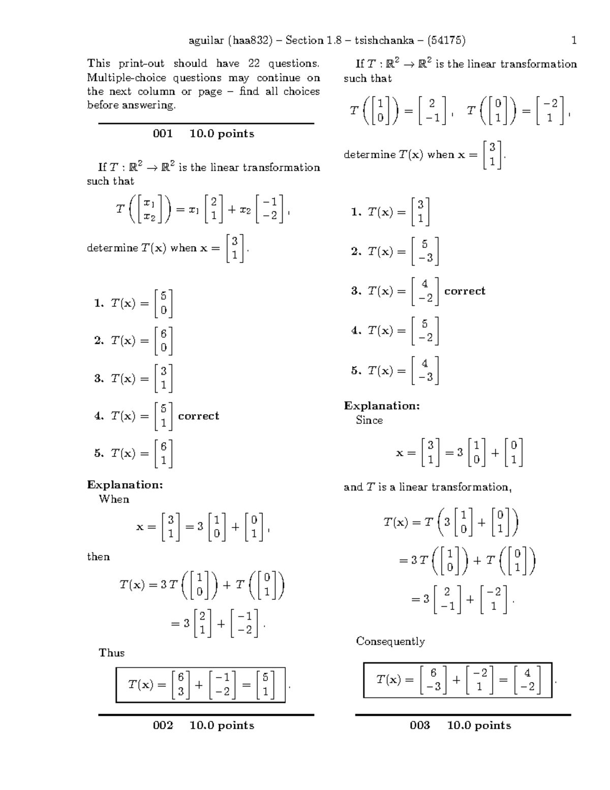 Section 1 - hw #6 - This print-out should have 22 questions. Multiple ...