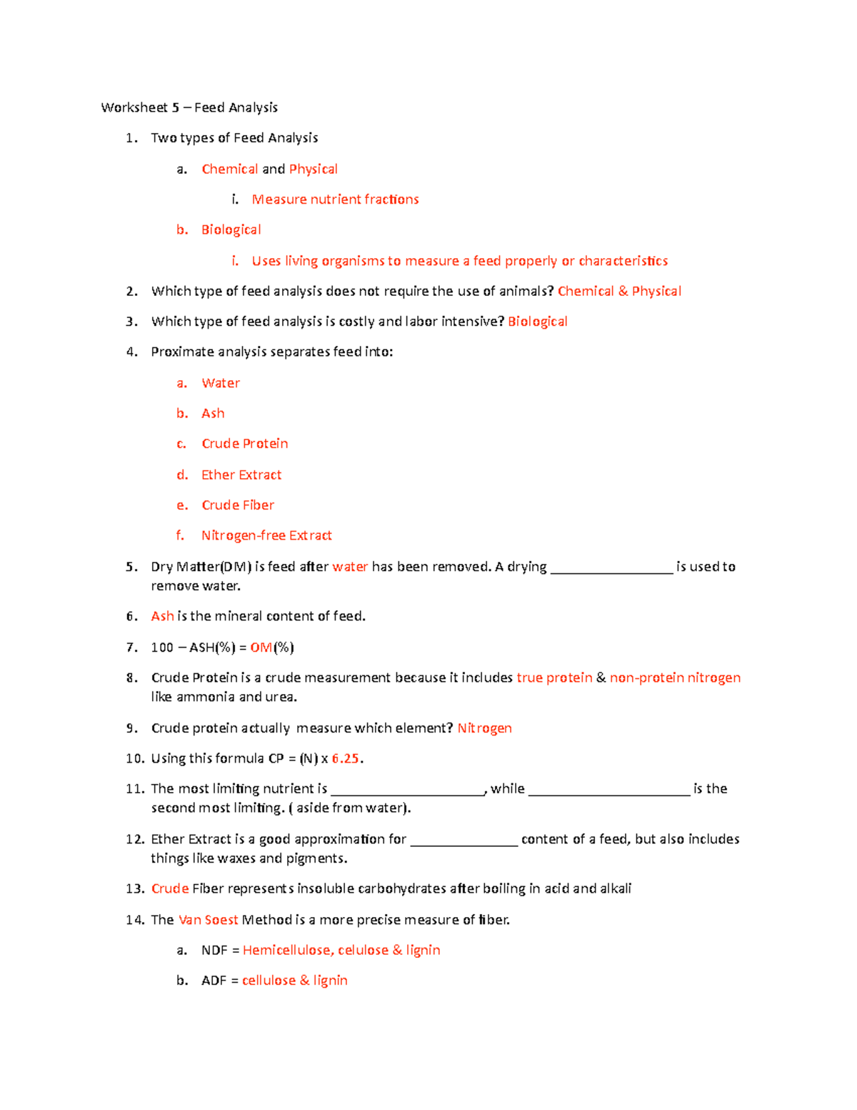 Lecture 5 - Feed Analysis - Worksheet - Worksheet 5 – Feed Analysis 1 ...