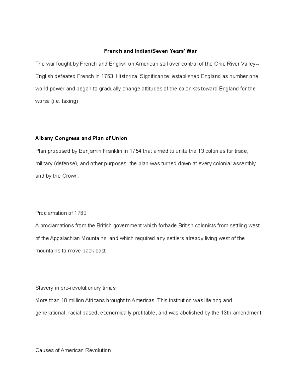 French and Indian Seven Years' War, Albany Congress and Plan of Union ...
