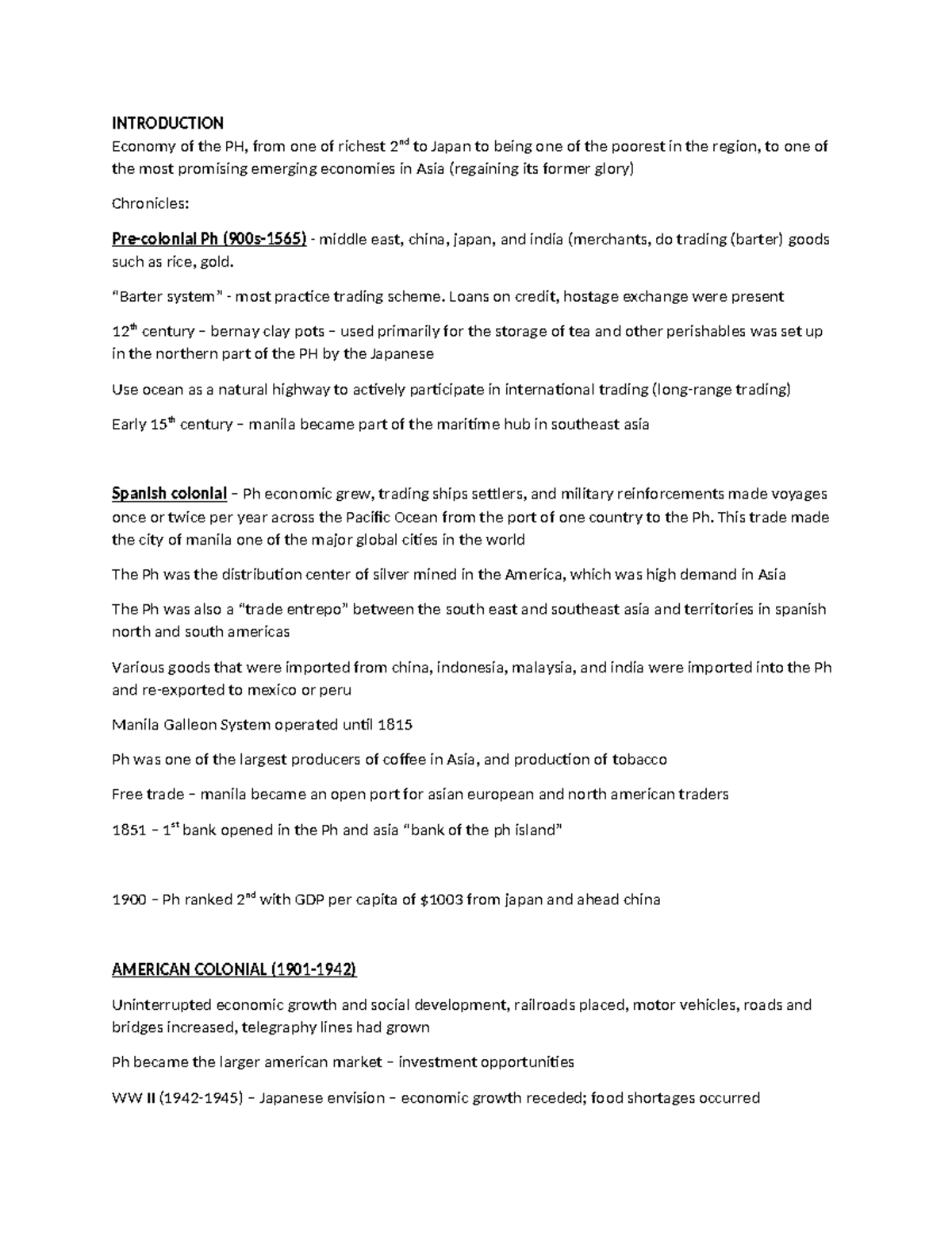 Introductioneconomy of the PH - INTRODUCTION Economy of the PH, from ...