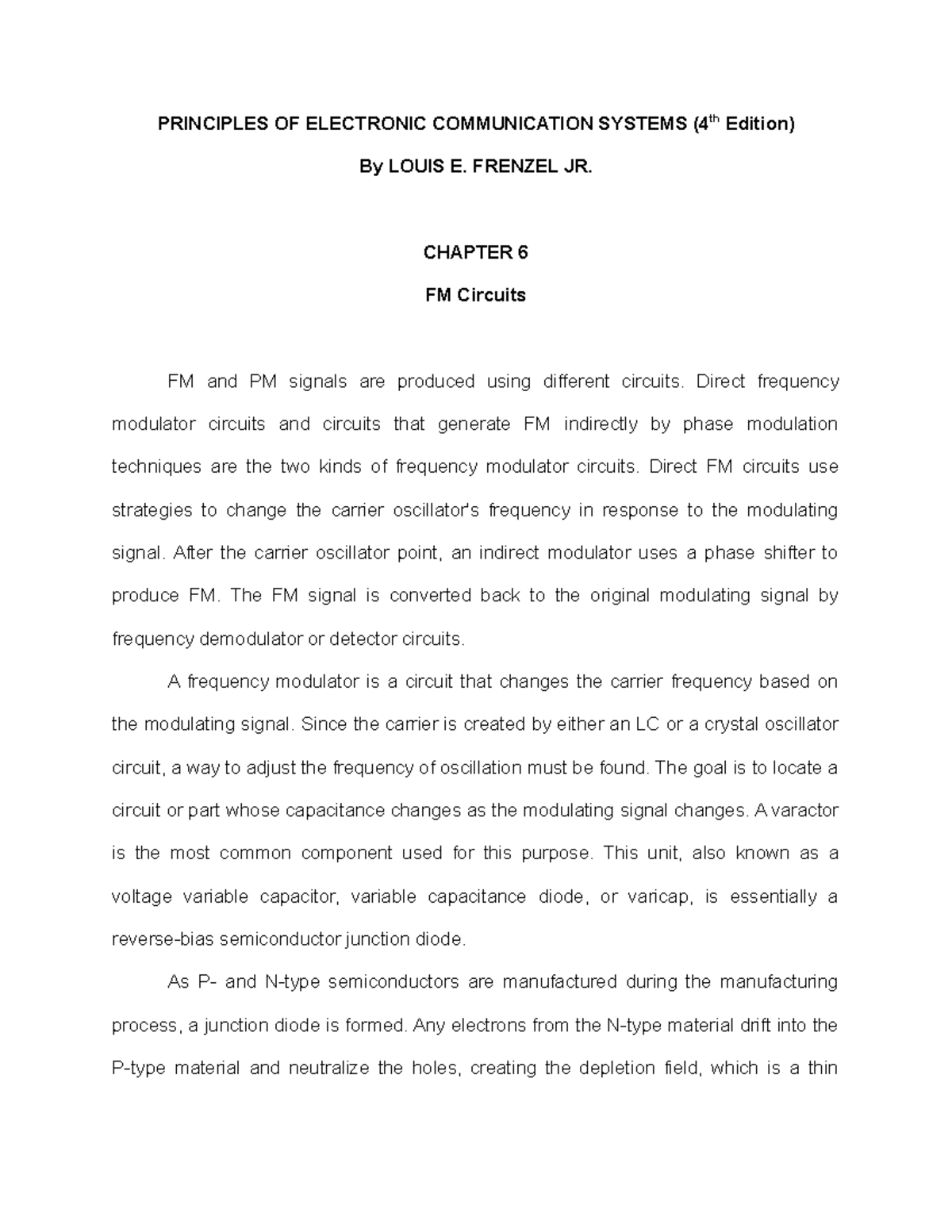 Chapter 6 FM Circuits - Principles of Electronic Communication Systems ...