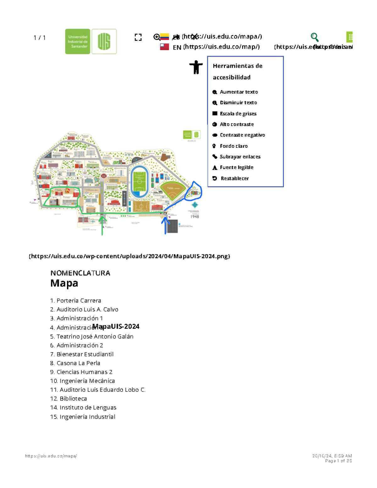 Mapa - Universidad Industrial de Santander - ES (uis.edu/mapa/) EN (uis ...