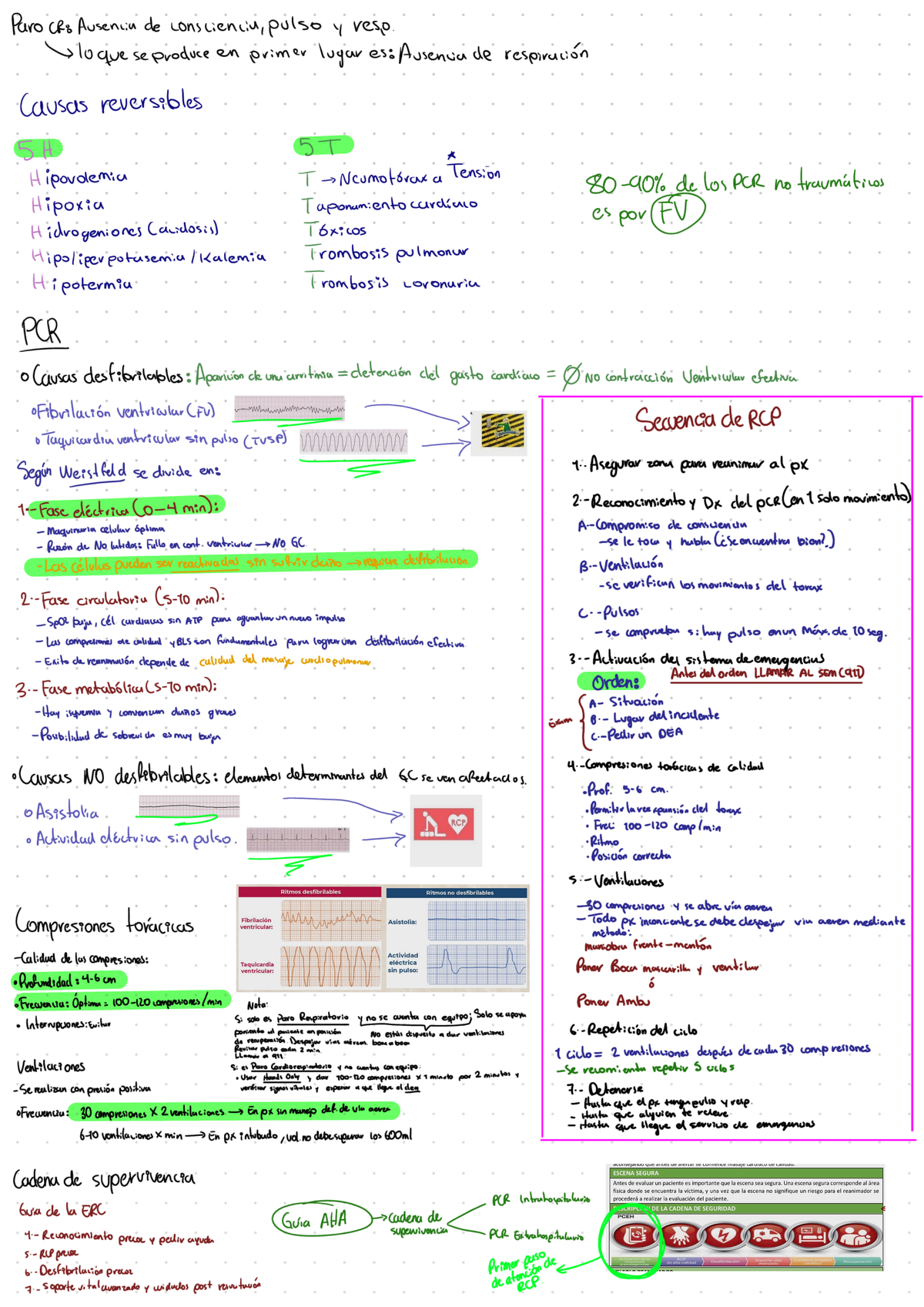 Apunte RCP - Paro CR: Ausencia de conscienciu, pulso Y vesp lo que se ...