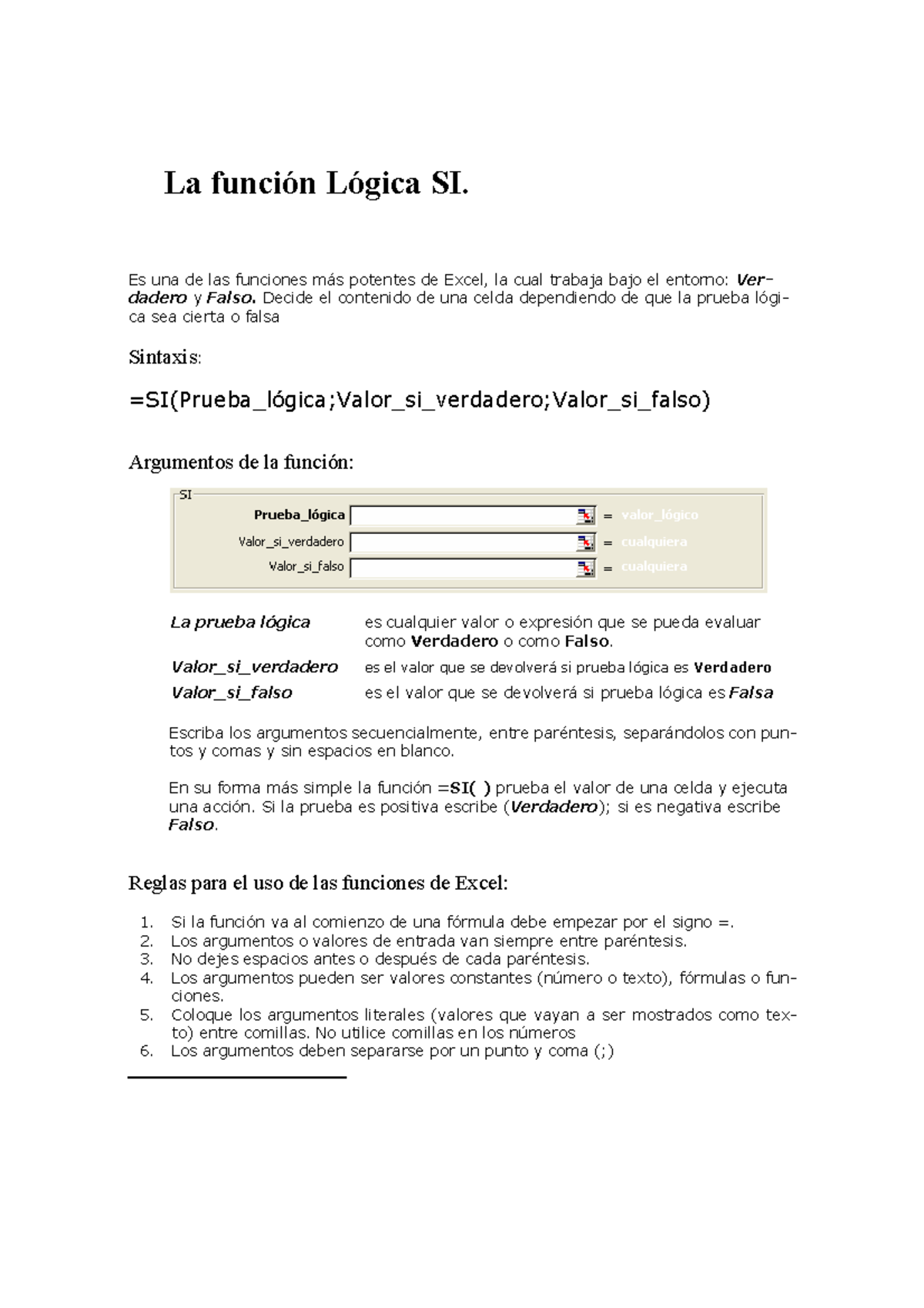 Practica funcion SI - Función Si - Es una de las funciones más potentes ...