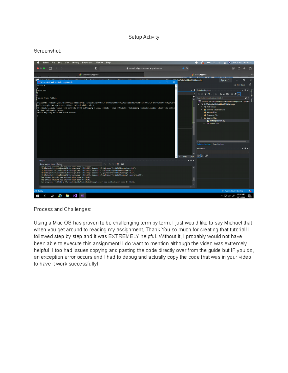 Setup Activity - for reference - Setup Activity Screenshot: Process and ...
