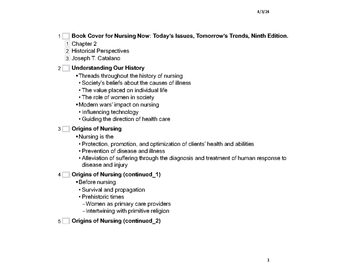 Ch02 Nursing Issues and Trends - 4/3/ Book Cover for Nursing Now: Today ...