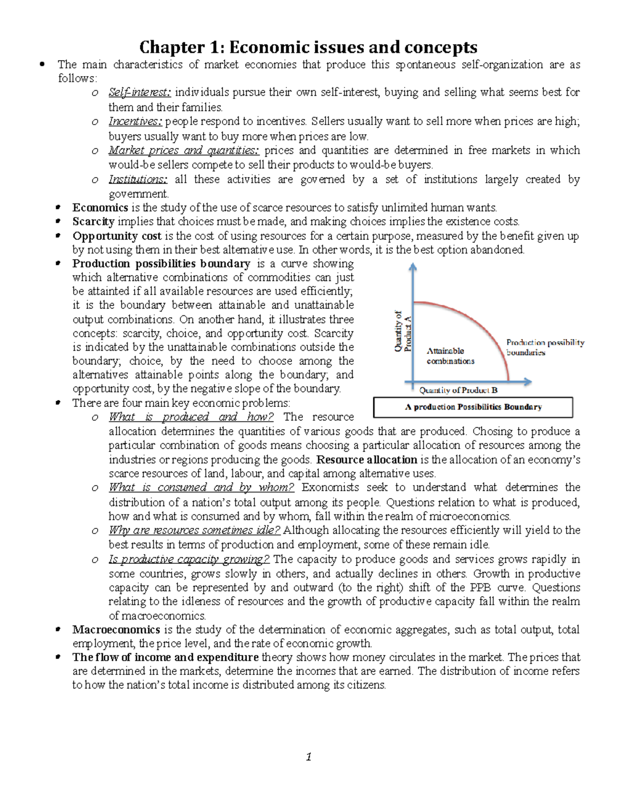 Lecture notes - Chapter 1 - economic issues and concepts - Chapter 1 ...