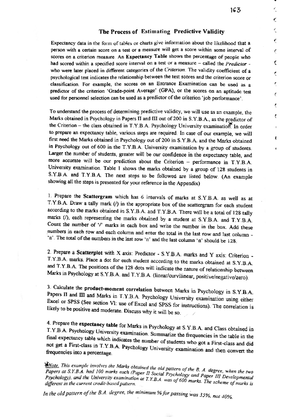 Predictive validity - An Expectancy Table shows the percentage of ...