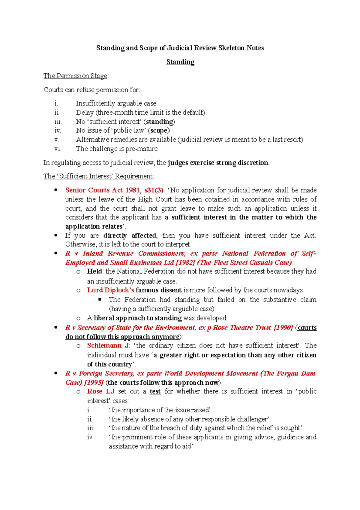 Standing and Scope of Judicial Review - Studocu