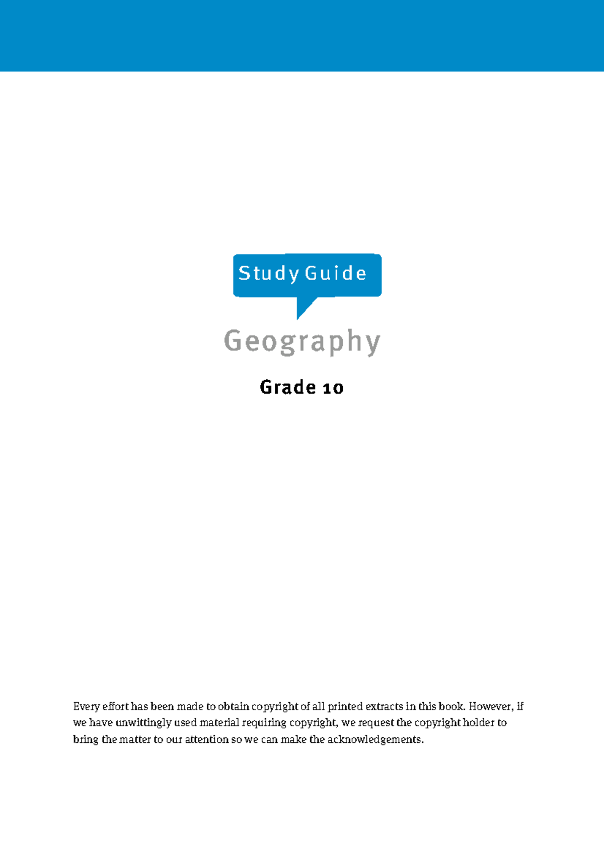 Study Guide grade 10 Geography - St udy Guide Geography Grade 10 Every ...