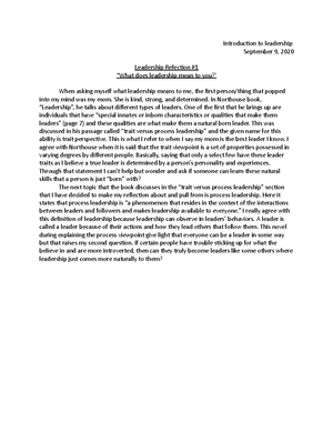 Ted talk circle reflection #1 - September 29, 2020 Introduction to ...