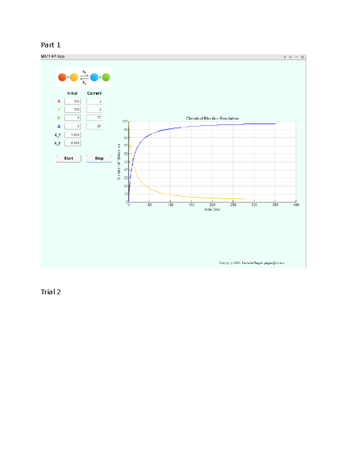 Equilibirum - Lab Work - Part Trial Trial 5 Experiments – To get a long equilibrium time To ...