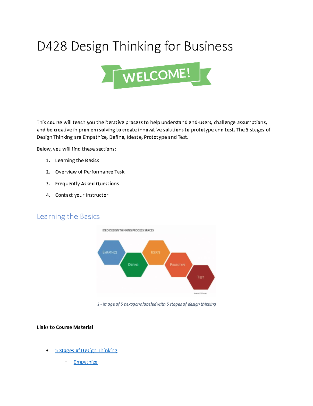 D428 Design Thinking for Business - The 5 stages of Design Thinking are ...