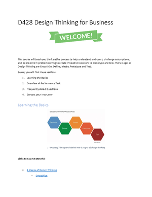 D428 - WGU - Design Thinking for Business - Studocu