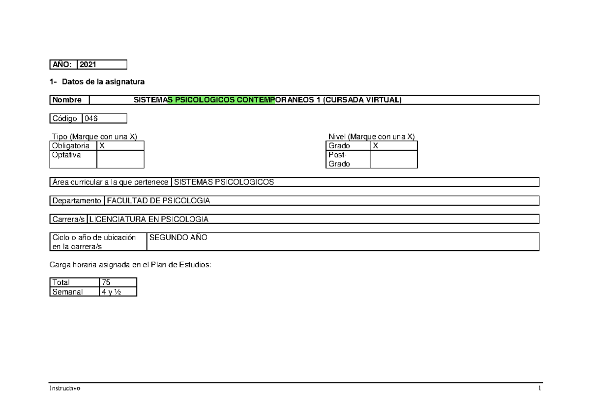 PTD Sistemas psicologicos contemporaneos 1 2021 - 1- Datos de la ...