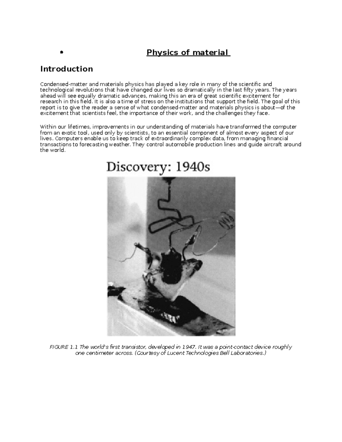 Physics of material - Physics of material Introduction Condensed-matter ...