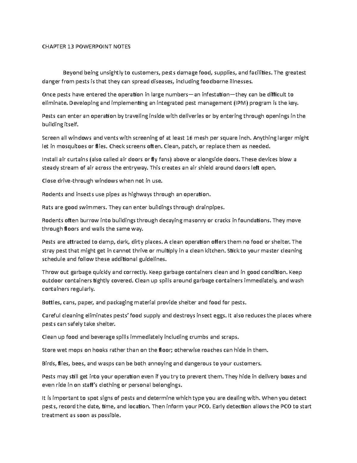 Chapter 13 Powerpoint culinary notes 1 - CHAPTER 13 POWERPOINT NOTES ...