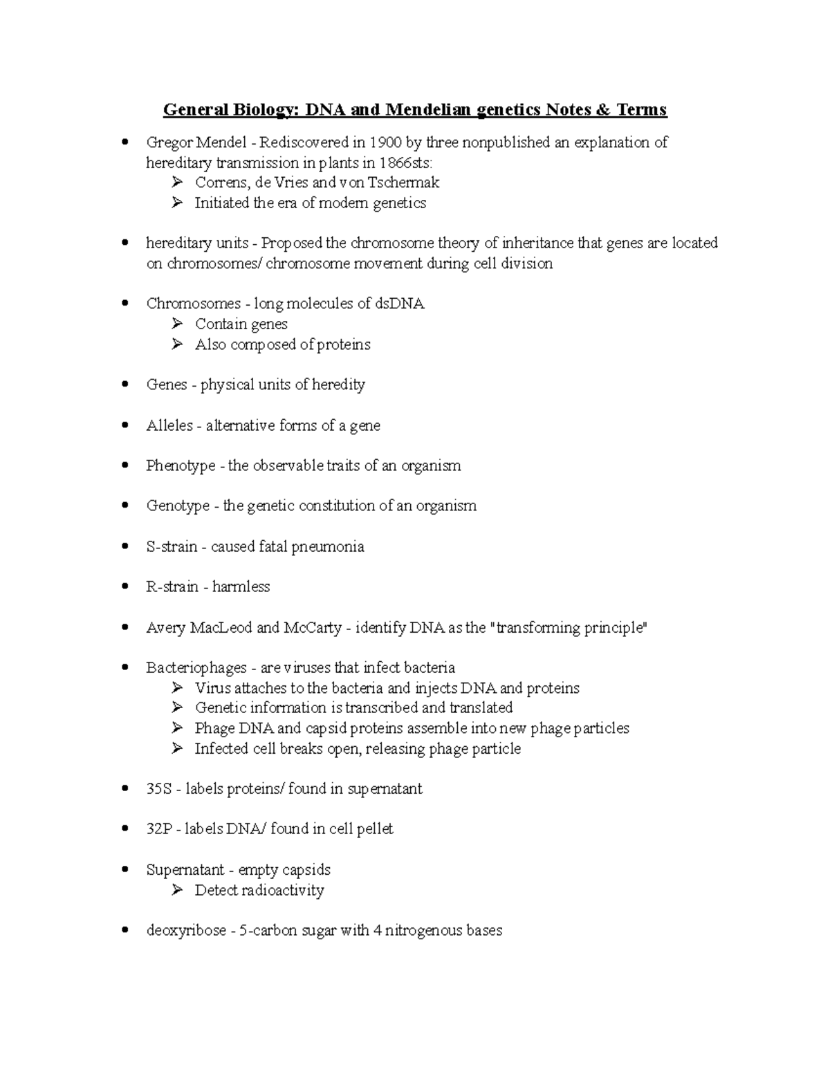 2014-General Biology DNA and Mendelian genetics Terms and Notes docx ...