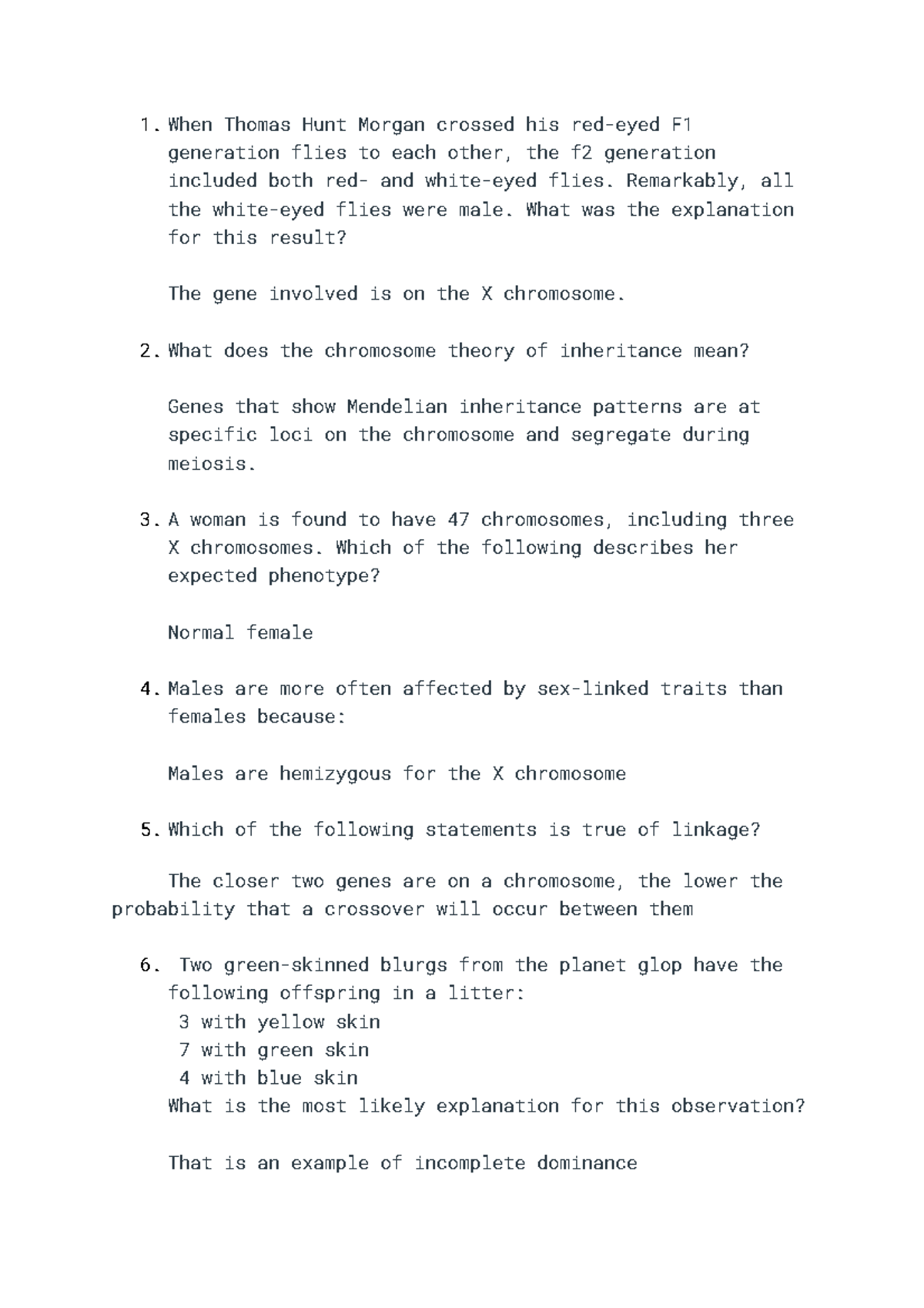 Chromosomal Genetics - When Thomas Hunt Morgan crossed his red-eyed F ...