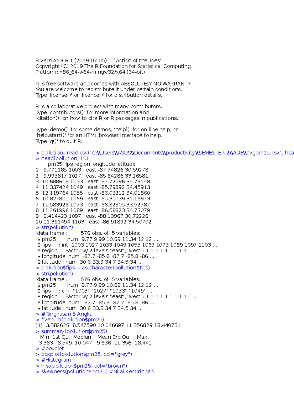 19611134 Alivia AA Visualisasi Data - R version 3.6 (2019-07-05 ...