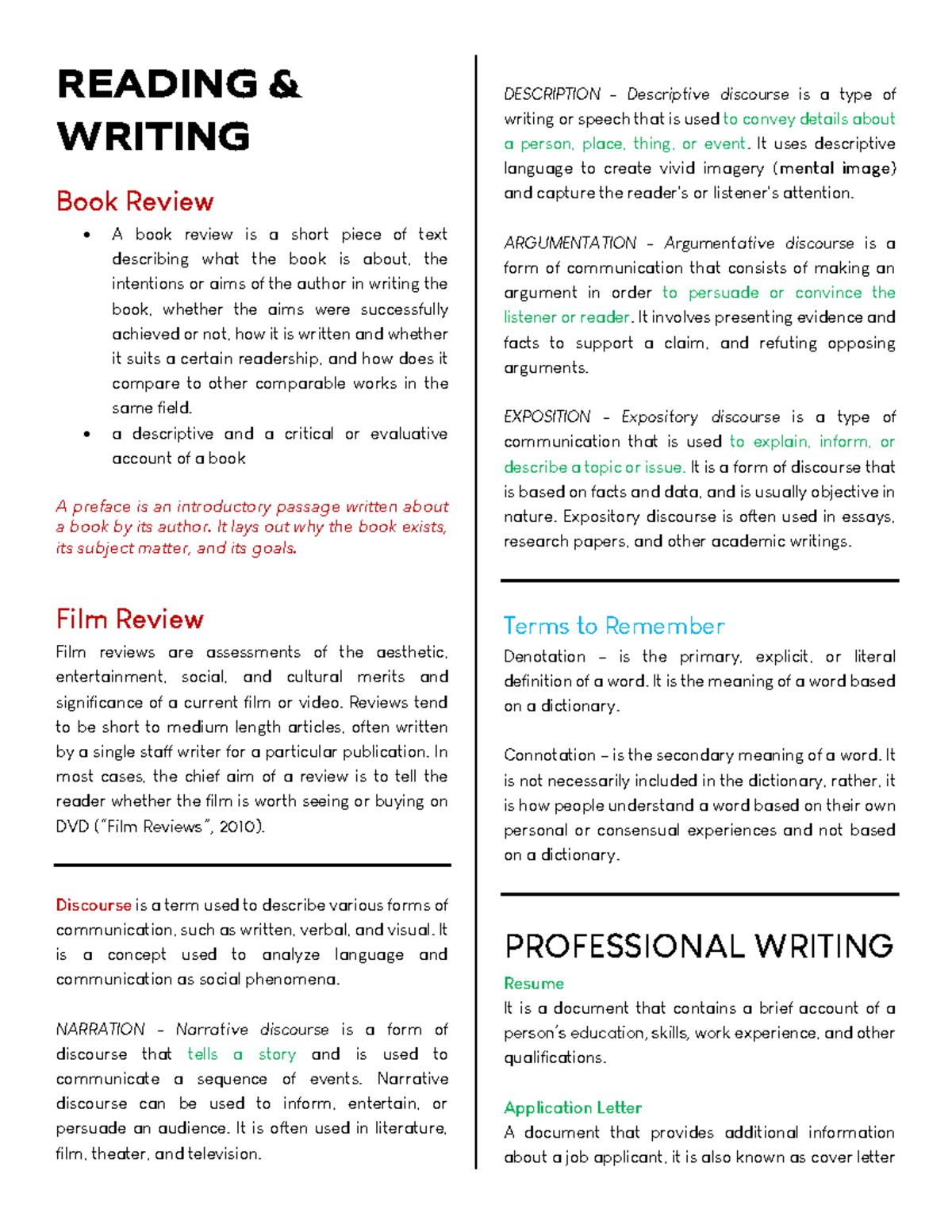 RW- Reviewer - READING & WRITING - READING & WRITING Book Review A book ...