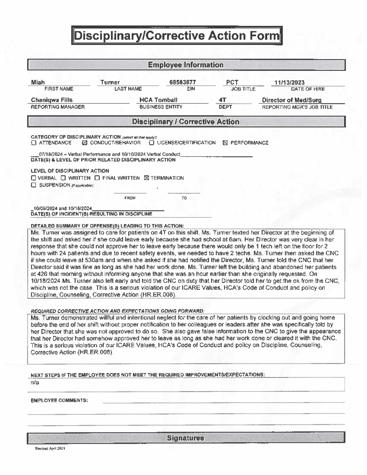 Scanned from a Xerox Multifunction Printer - Action Form Employee ...