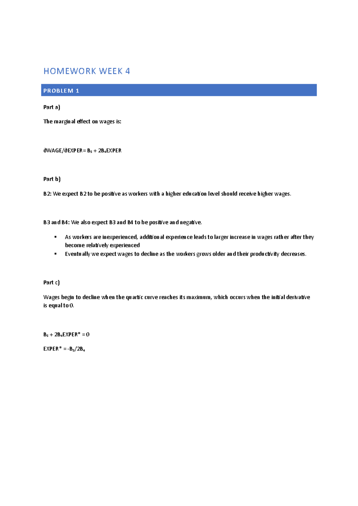 Homework Week 4 - In-class activities - HOMEWORK WEEK 4 PROBLEM 1 Part ...