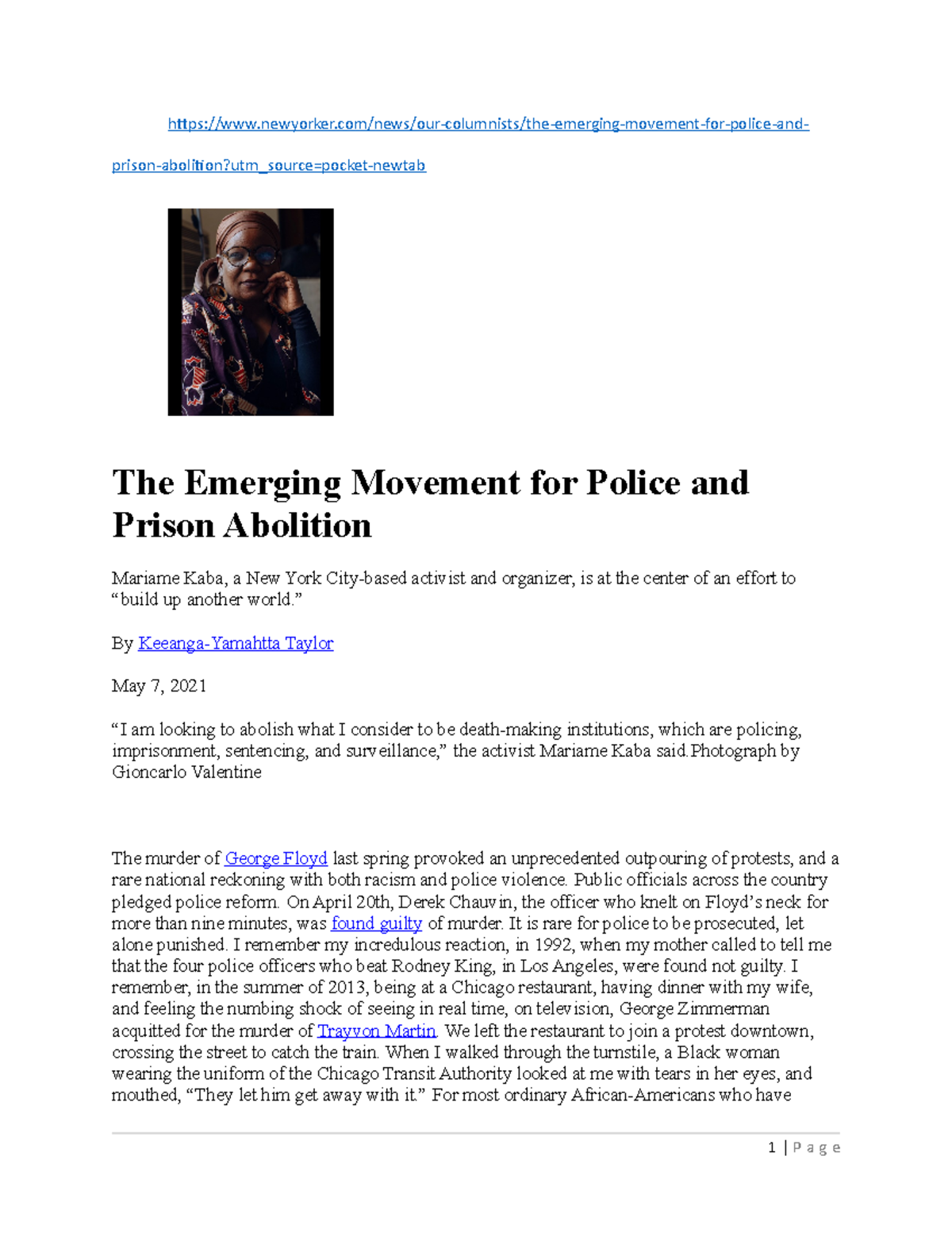 Taylor 2021 - The Emerging Movement for Police and Prison Abolition ...
