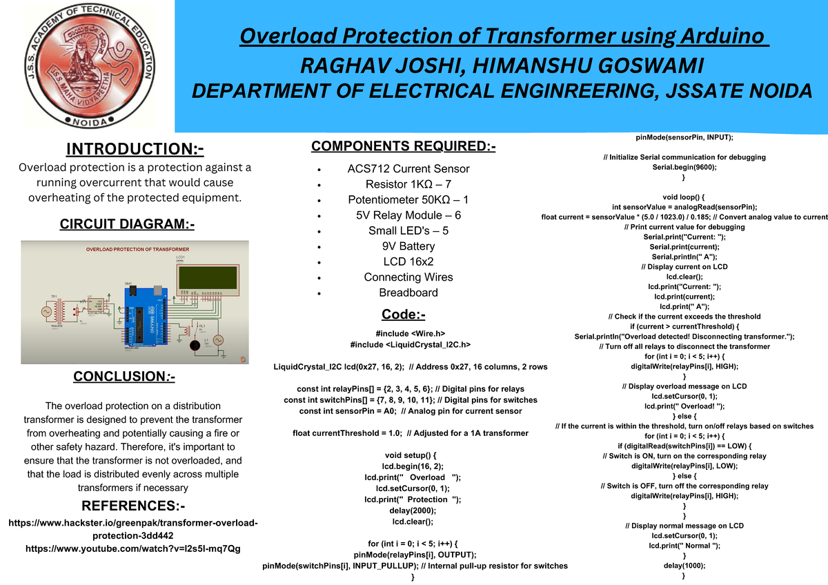 Miniprojectposter - Poster - Overload Protection of Transformer using ...