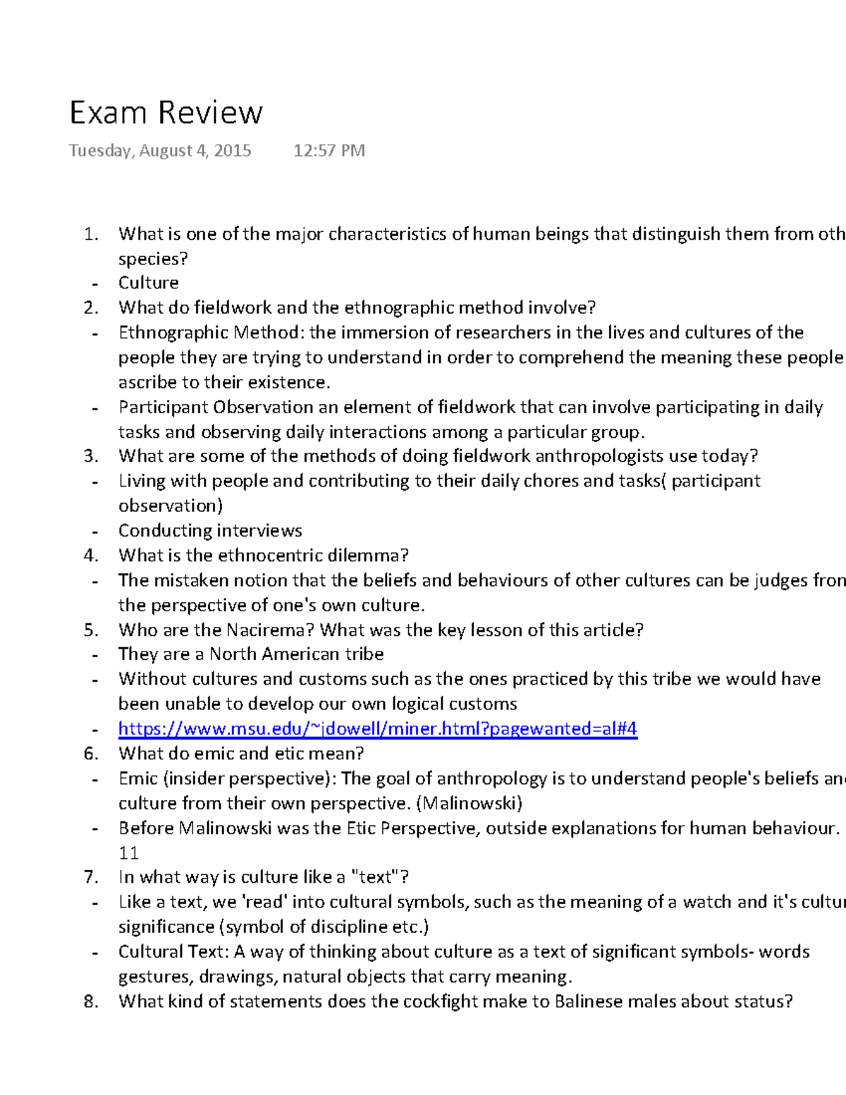 Samplepractice Exam 8 August 2015 Questions And Answers Warning Tt Undefined Function 32