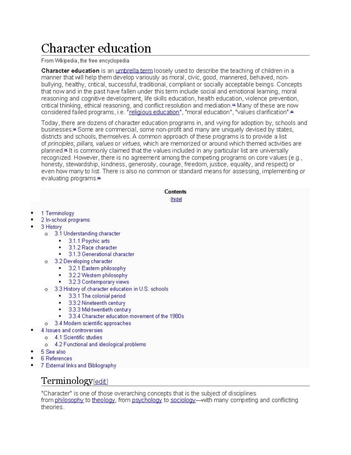 Character education - Character education From Wikipedia, the free ...