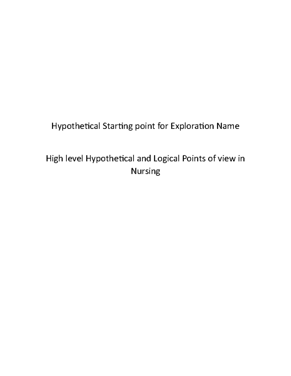 Hypothetical Starting point for Exploration Name - Sahin and Eser (2018 ...