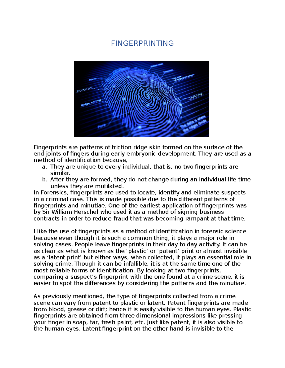 Fingerprinting BLOG - Assignment on fingerprints - FINGERPRINTING ...