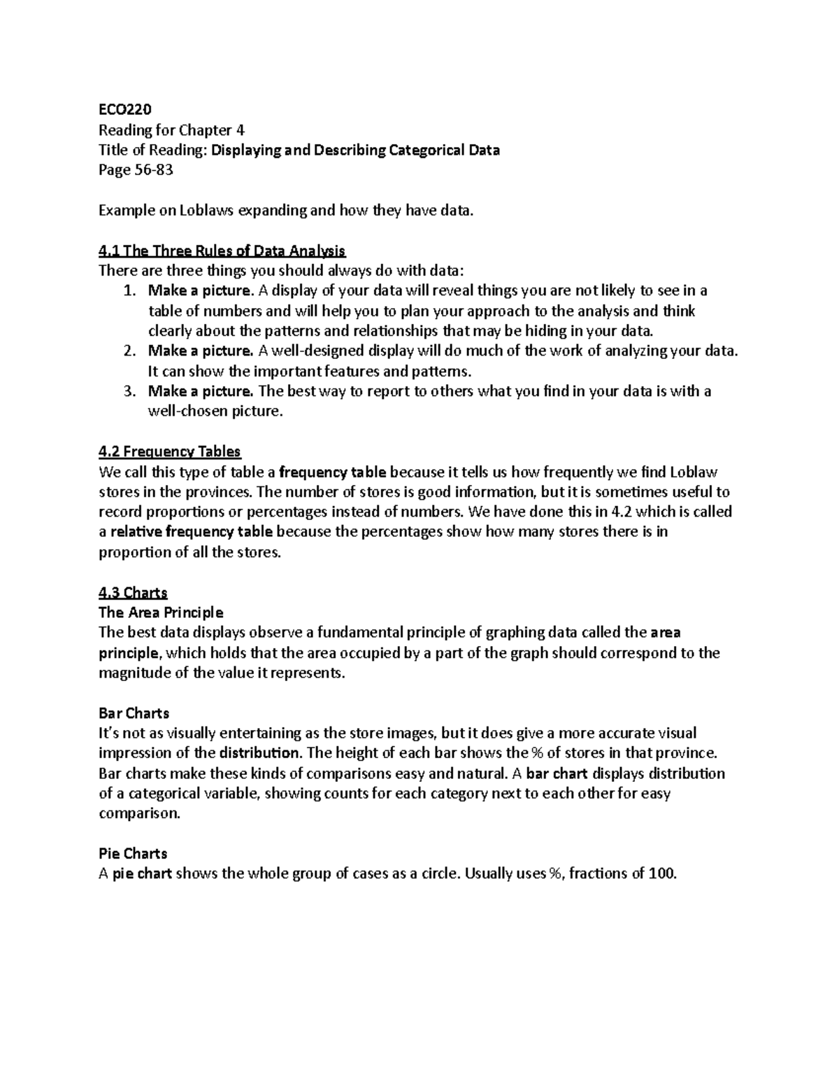 ECO220 Chapter 4 Notes - ECO Reading for Chapter 4 Title of Reading ...