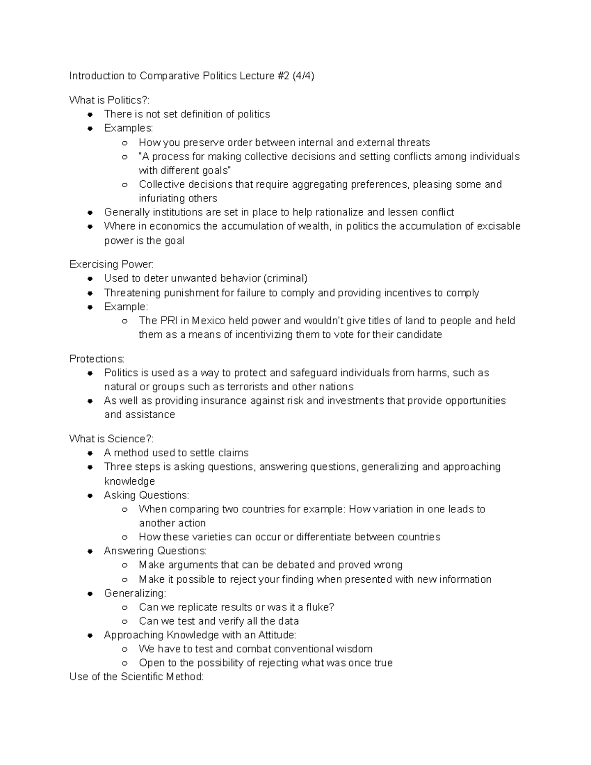 Lecture (4/4) - Lessing - Introduction to Comparative Politics Lecture ...